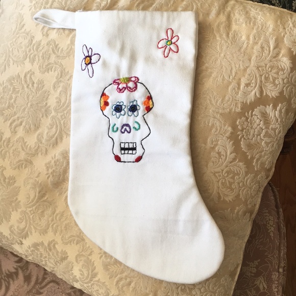 Hand Crafted | Accents | New Hand Embroidered Day Of Dead Skull ...